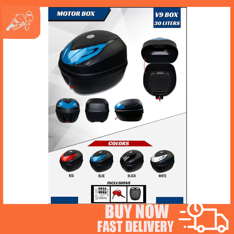 HNJ HARD PLASTIC TOP BOX 30 LITERS SMALL BOX FOR MOTORCYCLE WITH BASE ...