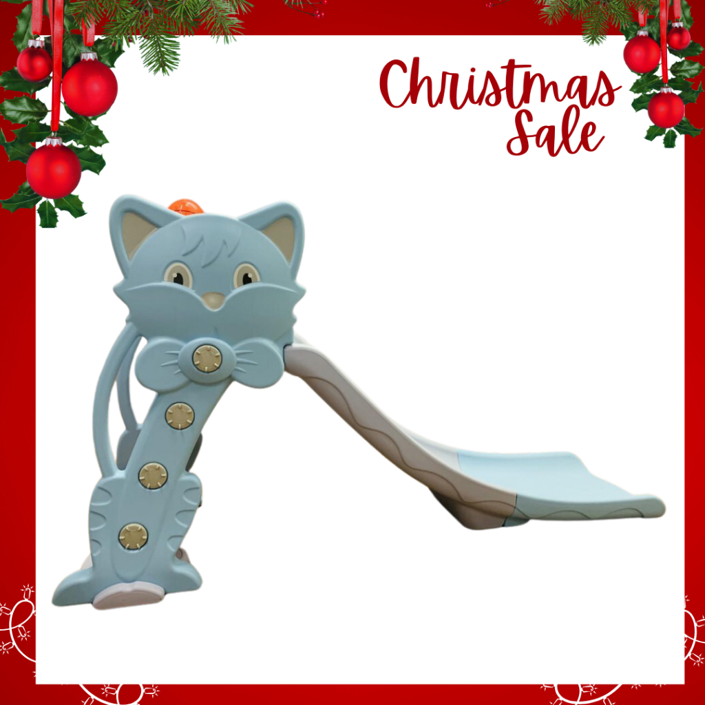 Cute Design Kiddie Kitty Slide with Basketball Hoop Outdoor Indoor ...
