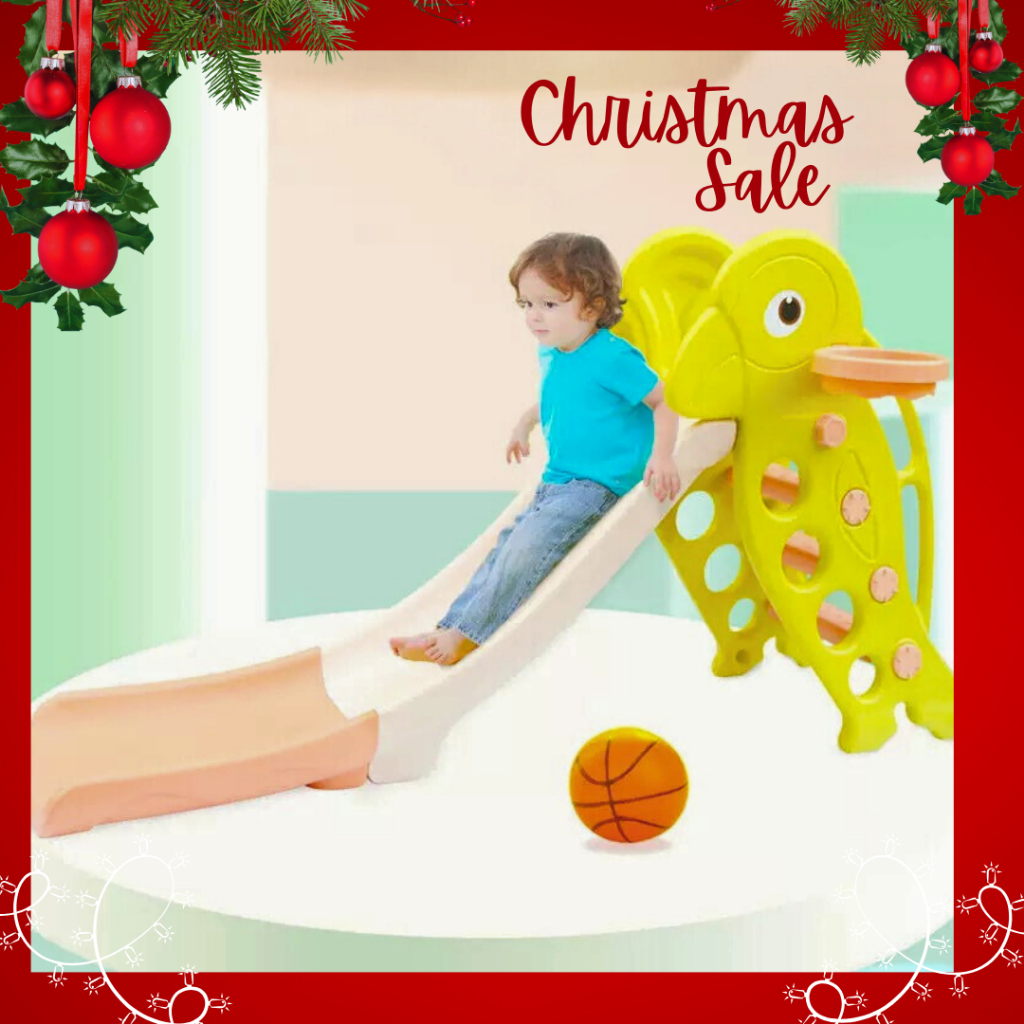 Kiddie Slide with Basketball Hoop Outdoor Indoor Playground Toddler ...