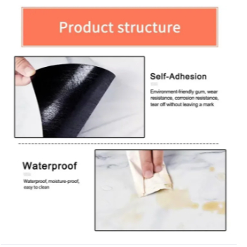 60x60cm Simulated Thick Marble Tile Floor Sticker Pvc Waterproof Self ...