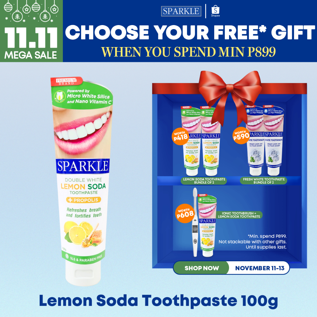 SPARKLE Double White Healthy Whitening Toothpaste Lemon Soda Flavor ...