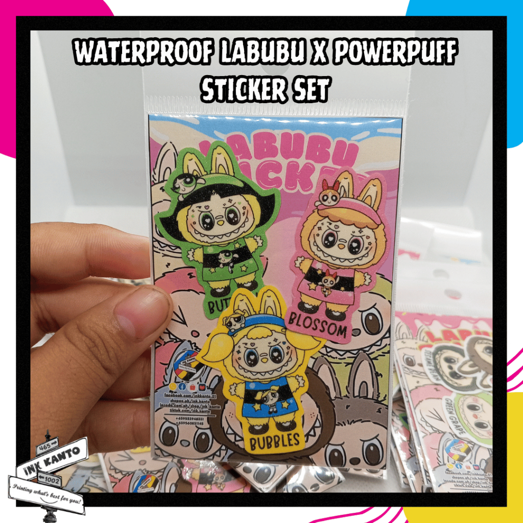 Waterproof Labubu x Powerpuff Vinyl Sticker Set | Shopee Malaysia