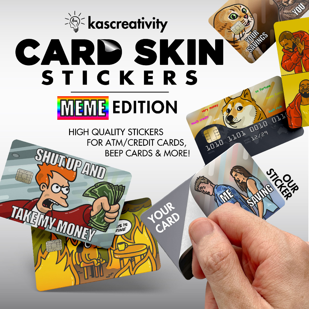 MEME Card Skin Stickers (for ATM, Credit Debit, Beep Cards, Loyalty ...