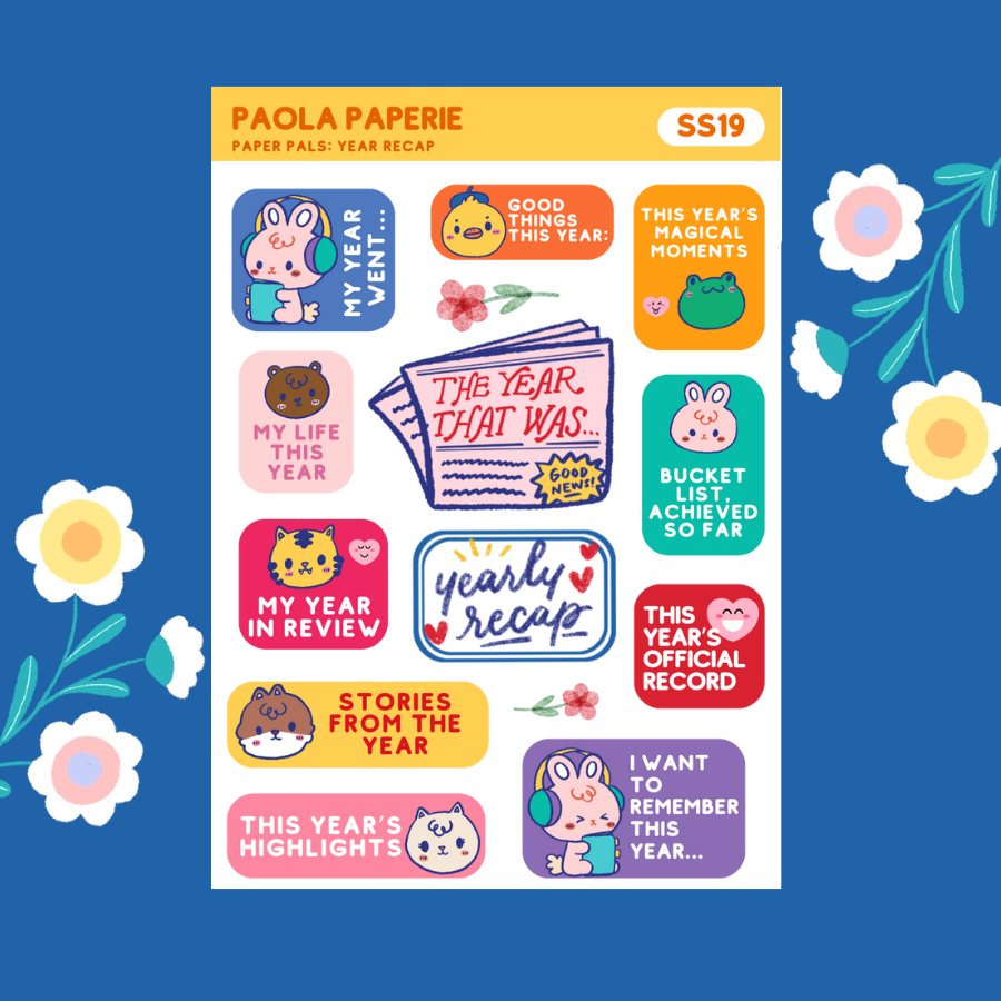 SS19: YEAR RECAP: PAPER PALS | Sticker sheet for planner, journal PAOLA ...