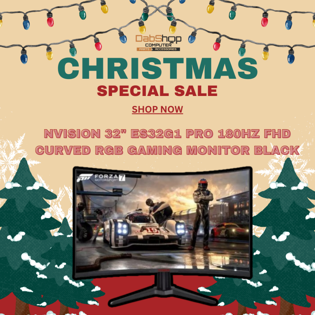 NVISION 32" ES32G1 PRO 180HZ FHD CURVED RGB GAMING MONITOR BLACK ...