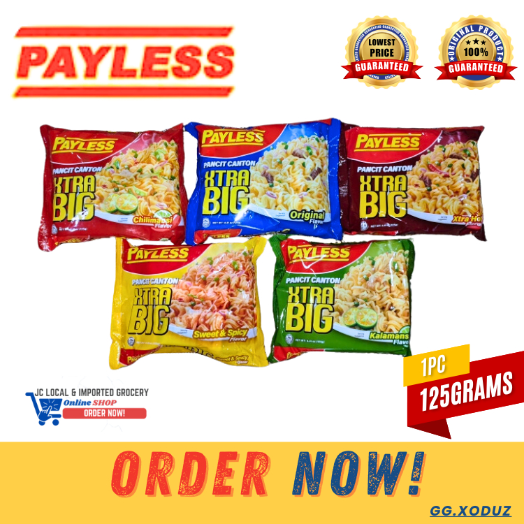1PC PAYLESS Pancit Canton Xtra Big All Flavors - 125grams (Halal ...