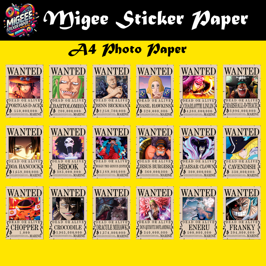 Onepiece Poster A4 Size -NOT STICKER (SOLD PER PIECE) | Shopee Malaysia
