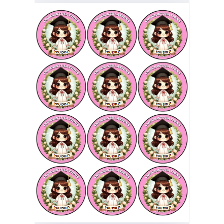 12 pcs. Graduation Logo For garland and Flower bouquet (Glittery,uncut ...