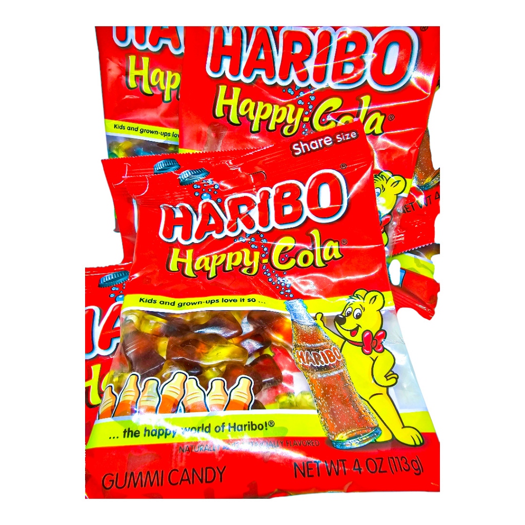 Haribo Happy Cola Gummy Candy - Classic Cola-Flavored Gummies, 113g Bag ...