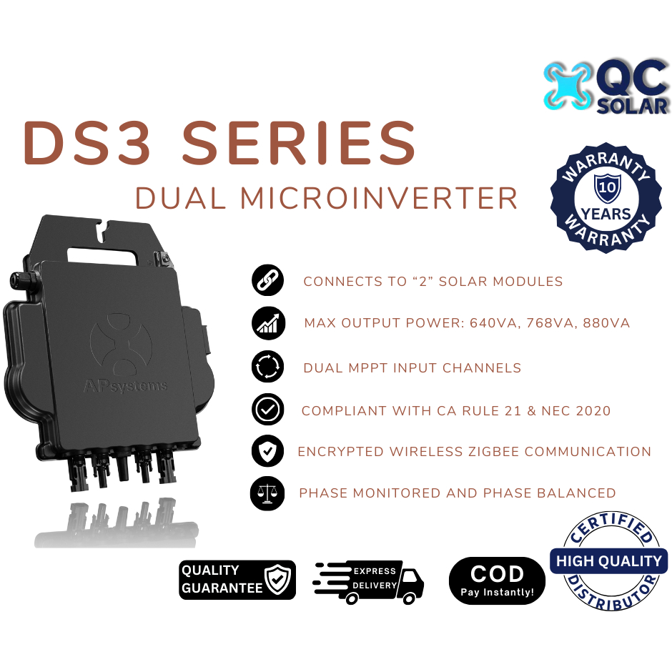 APSystem Dual Microinverter DS3 Single Phase Dual-Module Microinverter ...