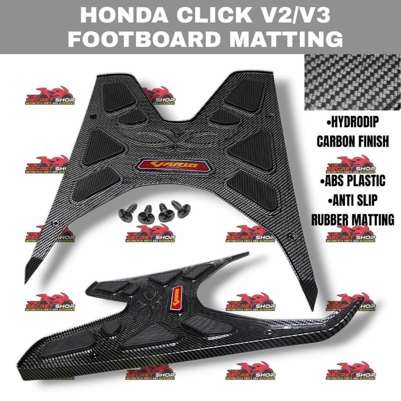 HONDA CLICK FOOTBOARD MATTING v2/v3 Carbon hydrodip /rubber | Shopee ...