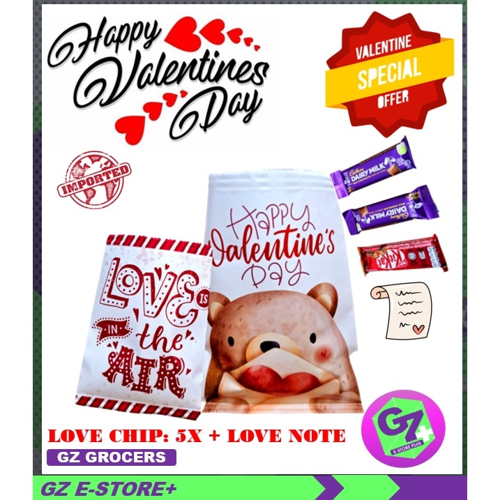 Valentines Special LOVE CHOCOLATE CHIP BAG 5PCS Love Note Cadburry ...
