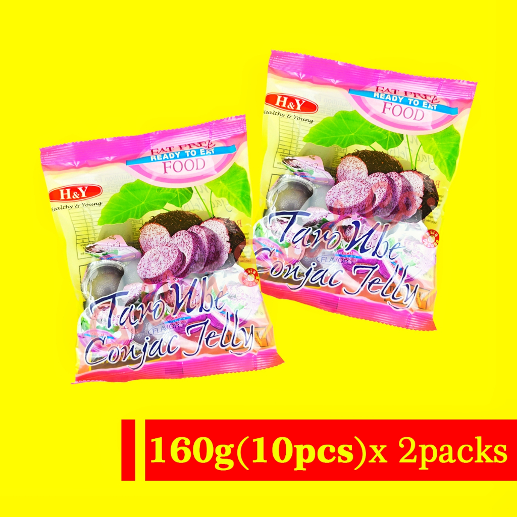 H&Y 160g (10pcs) TARO UBE CONJAC JELLY WITH NATA DE COCO LOCAL PREMIUM ...