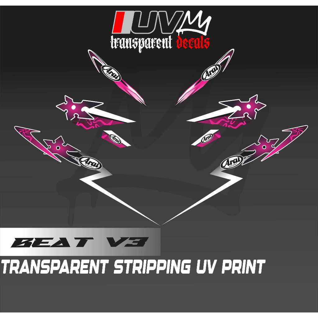 HONDA BEAT V3 ARAI TRANSPARENT UV DECALS | Shopee Malaysia