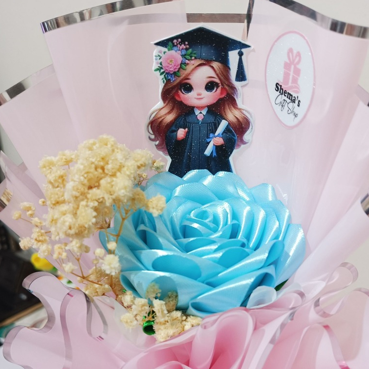 Graduation Topper for Satin Flower Bouquet Topper for Cake | Shopee ...