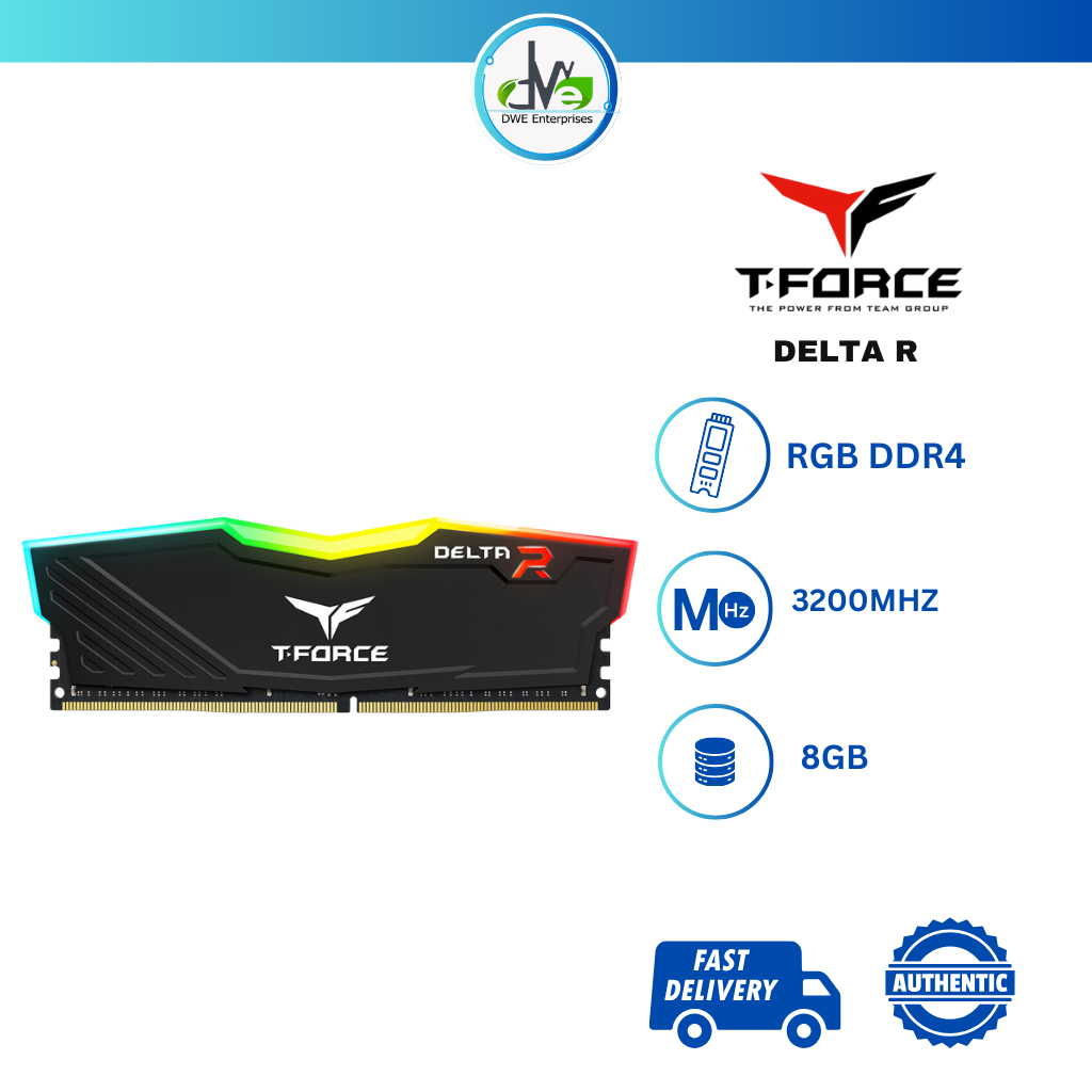 DELTA RGB 8GB 3200MHZ DDR4 DESKTOP MEMORY BLACK | Shopee Malaysia