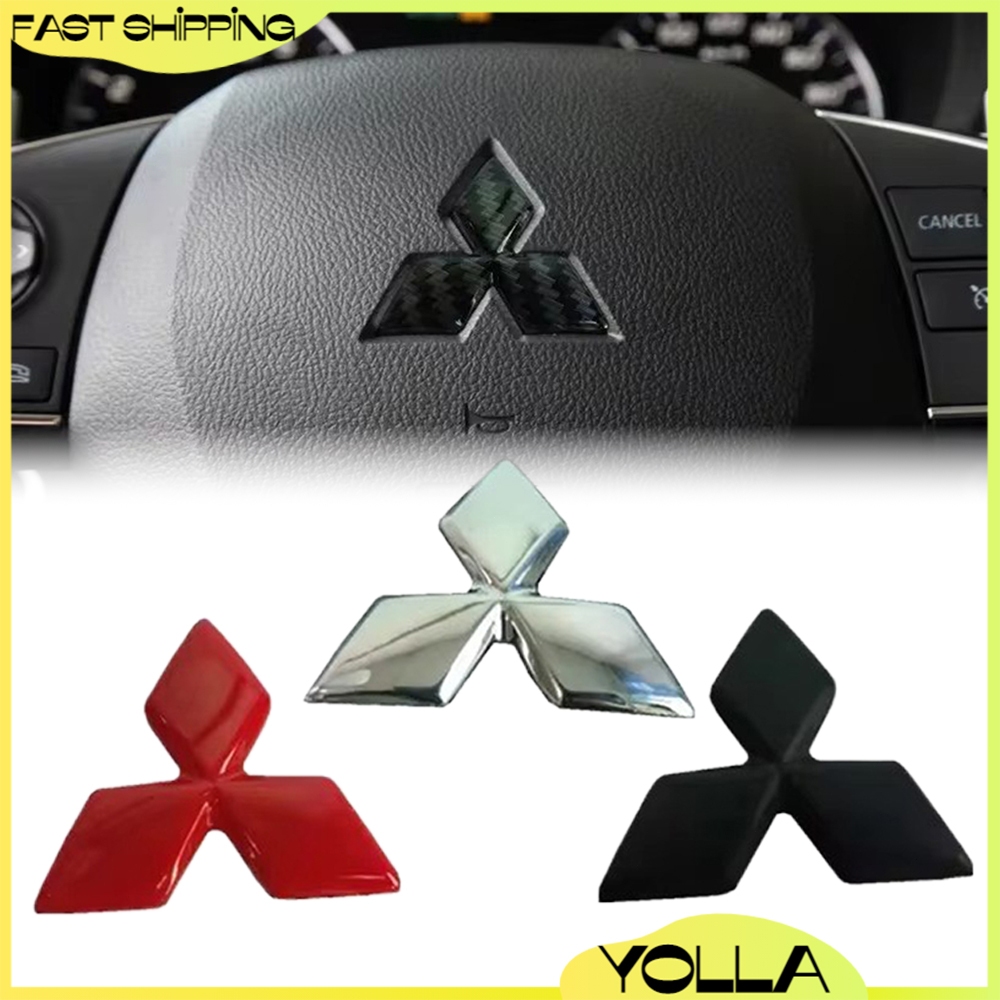 Car Steering Wheel Center Logo Sticker Emblem For Mitsubishi Lancer Pajero Outlander Eclipse ...