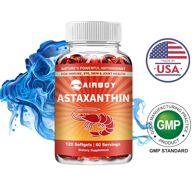AIRBOY Astaxanthin Supplement 12 mg capsule support heart health Eyes ...