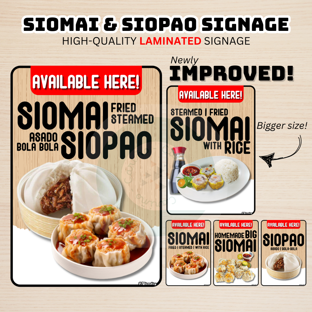 Laminated - Siomai Signage l Siomai Rice Signage l Siopao Signage | Shopee Malaysia