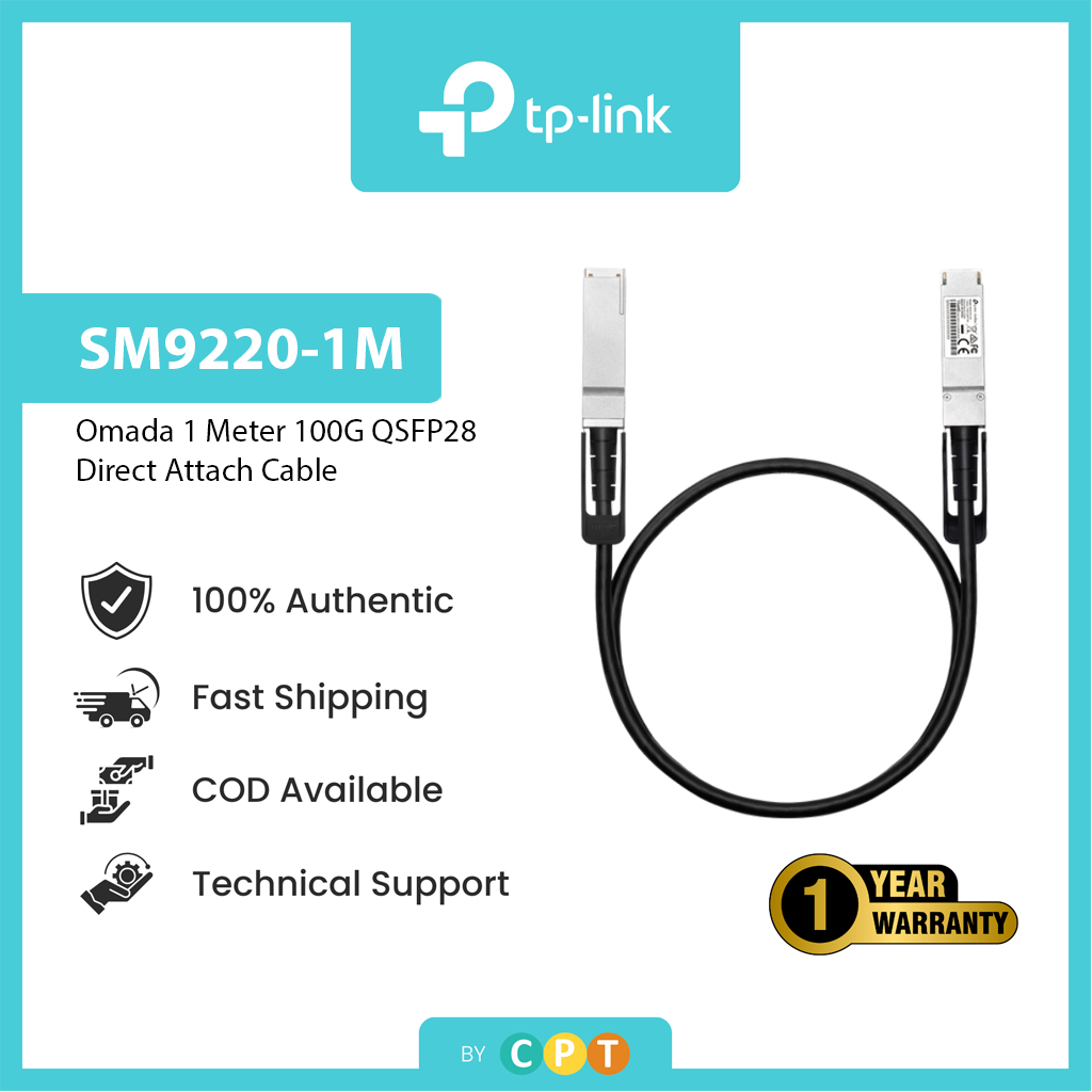 TP-Link SM9220-1M Omada 1 Meter 100G QSFP28 Direct Attach Cable | Shopee Malaysia