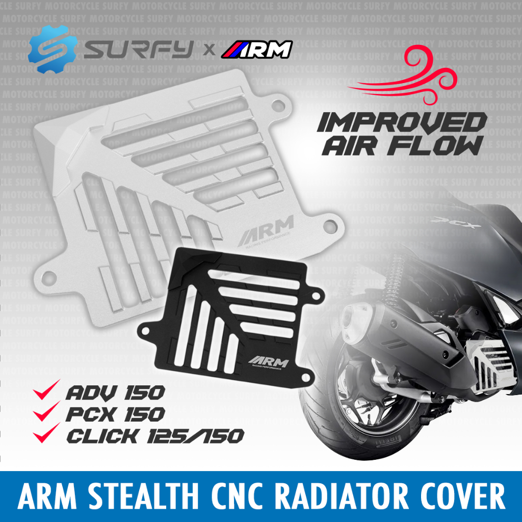 ARM Premium Radiator Cover Air Scoopa Stealth Matte Black Aluminum CNC ...
