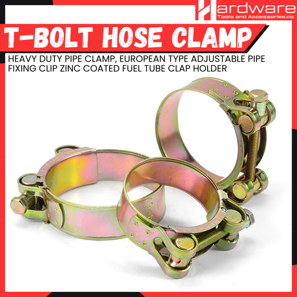 Heavy Duty Pipe Clamp, Type Adjustable Pipe Fixing Clip, T Bolt Clamp ...