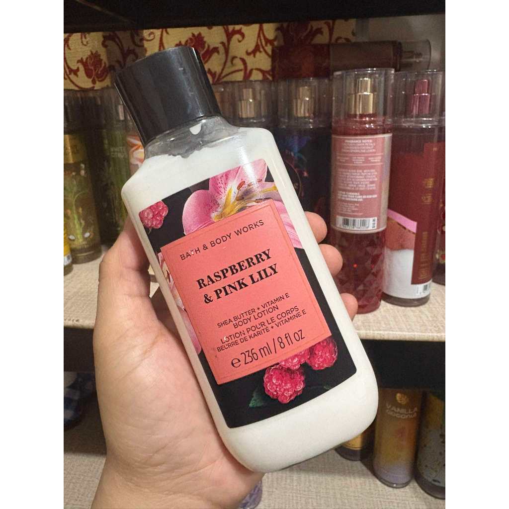 Bath & Body Works Raspberry & Pink Lily Lotion 236ml (Dented Packaging ...
