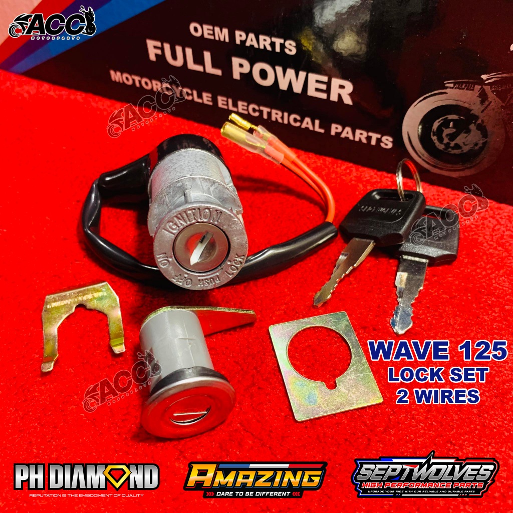 Wave 125 2 Wires Lock Set & Main Ignition Switch with Keys | Shopee ...