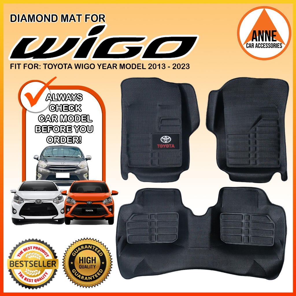 5D Diamond Deep Dish Matting for Toyota Wigo 2013 2014 2015 2016 2017 ...