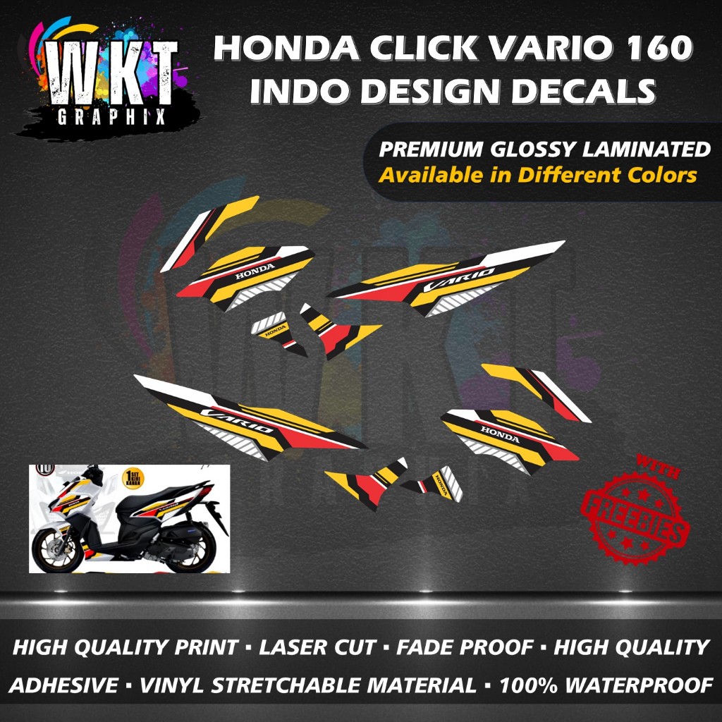 HONDA CLICK VARIO 160 INDO DESIGN DECALS (WATERPROOF, LAMINATED, FADE ...