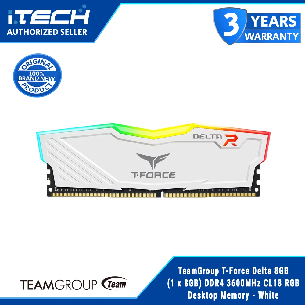 TeamGroup T-Force Delta 8GB (1 x 8GB) DDR4 3200MHz CL16 RGB Desktop ...