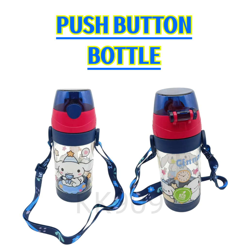 Push Button Bottle with Lace & Straw Cinnamoroll 450ml | Shopee Malaysia