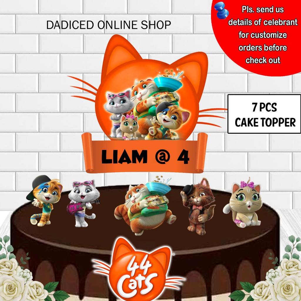 44 CATS theme customized cake topper | Shopee Malaysia