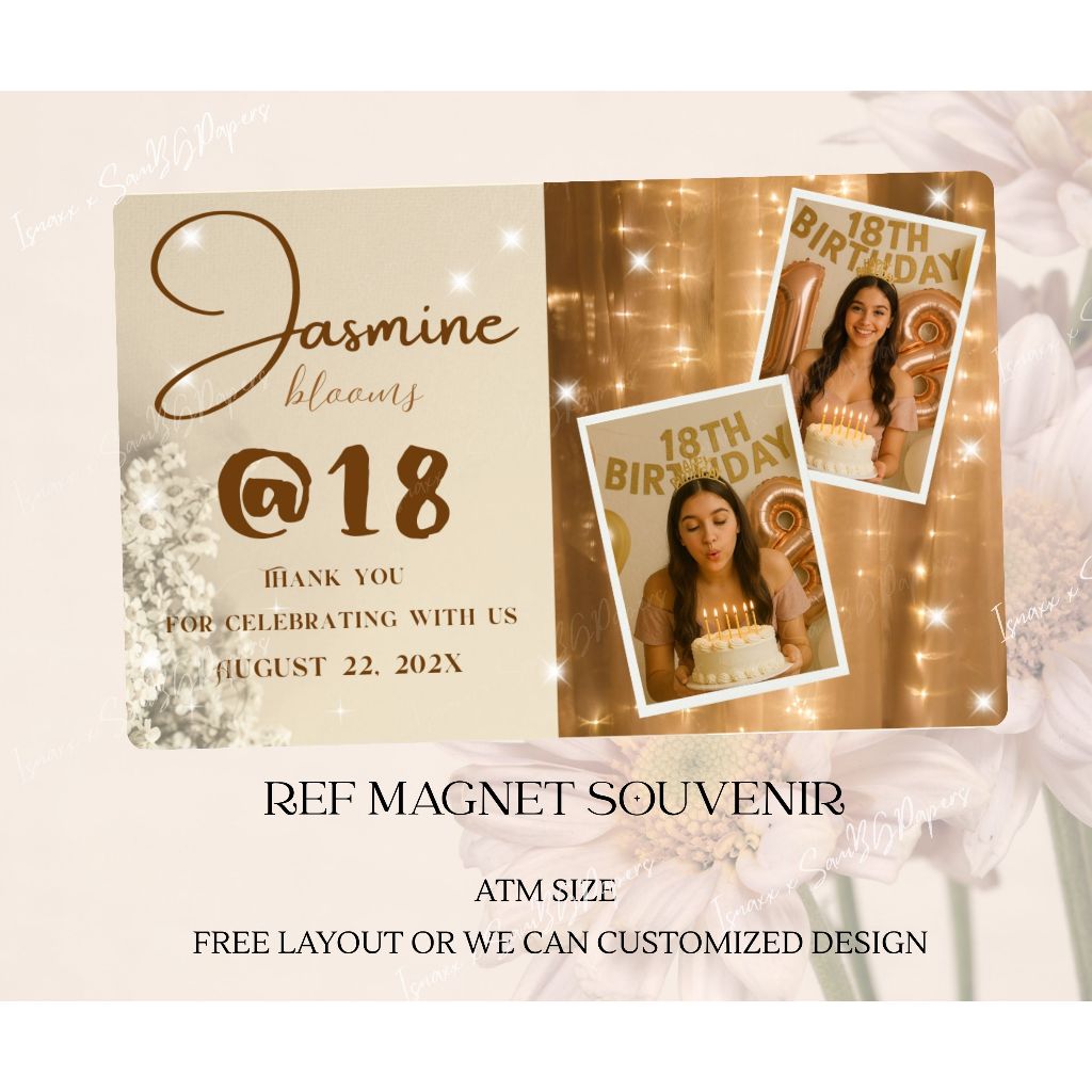 Debut birthday souvenir Ref magnet FREE layout/customized Birthday ...