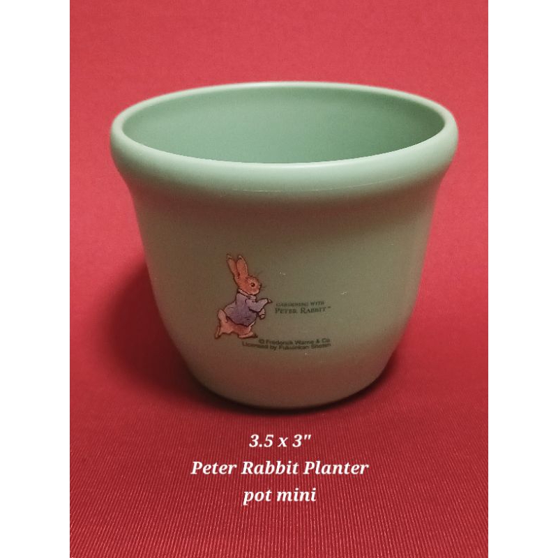 mini sage green planter pot character rabbit peter rabbit surplus japan ...