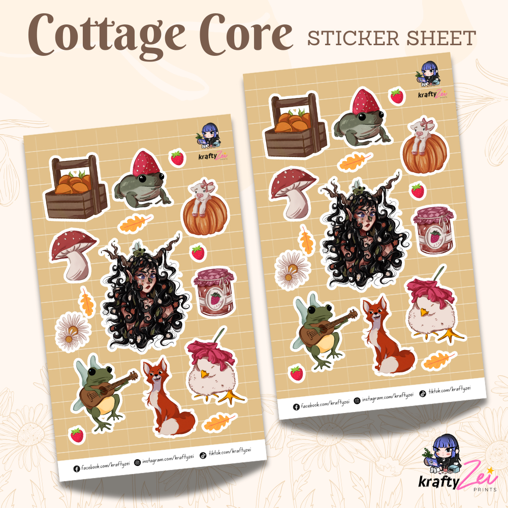 Cottage Core Sticker Sheet | Journal Sticker | Shopee Malaysia