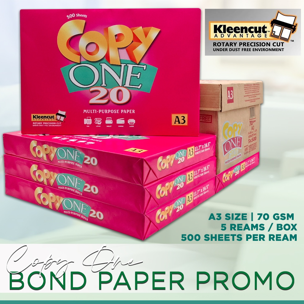 1box / 1ream Copy One Bond Paper A3 Size Copy Paper for Printing in ...