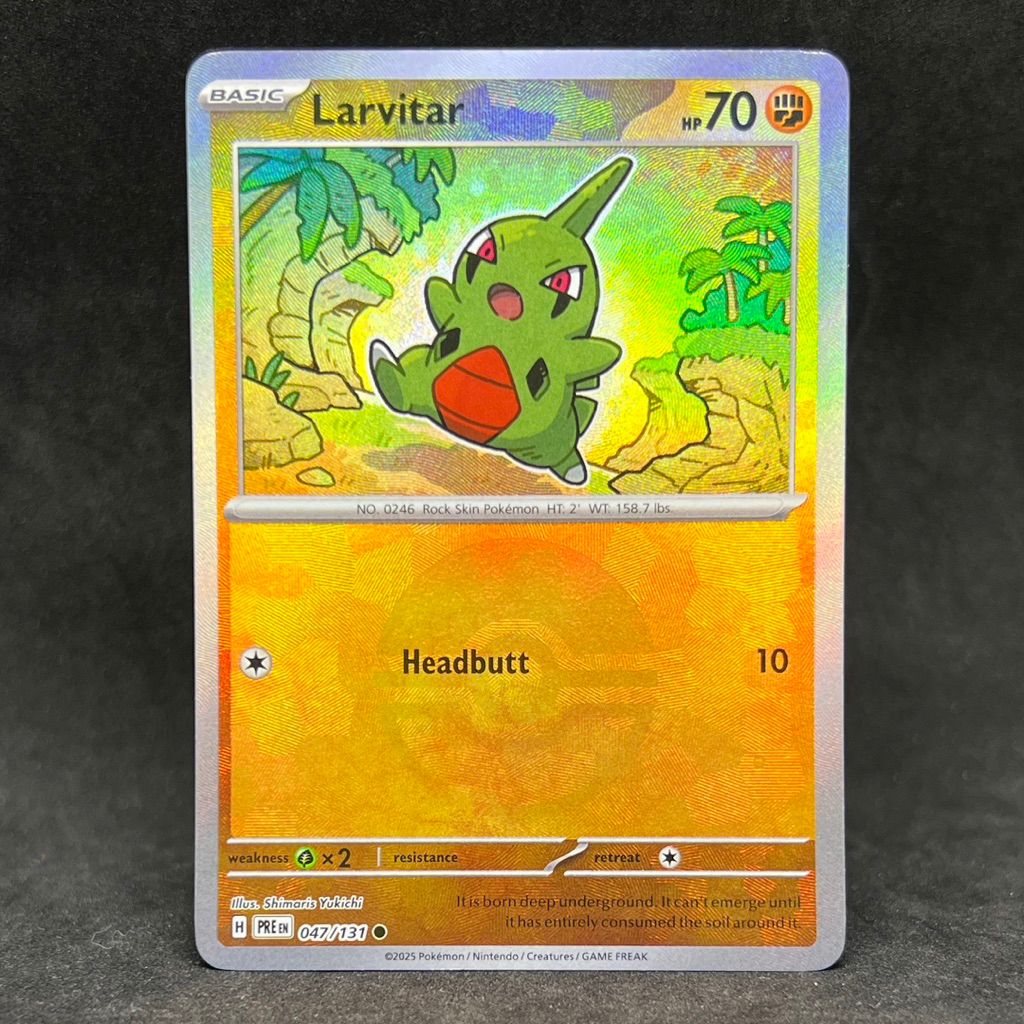 Pokemon TCG Larvitar Reverse Pokeball Holo 047/131 2025 Scarlet ...