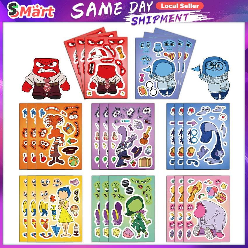 8 Sheets Inside Out Fantasy Animated Puzzle Sticker DIY Phone Laptop ...