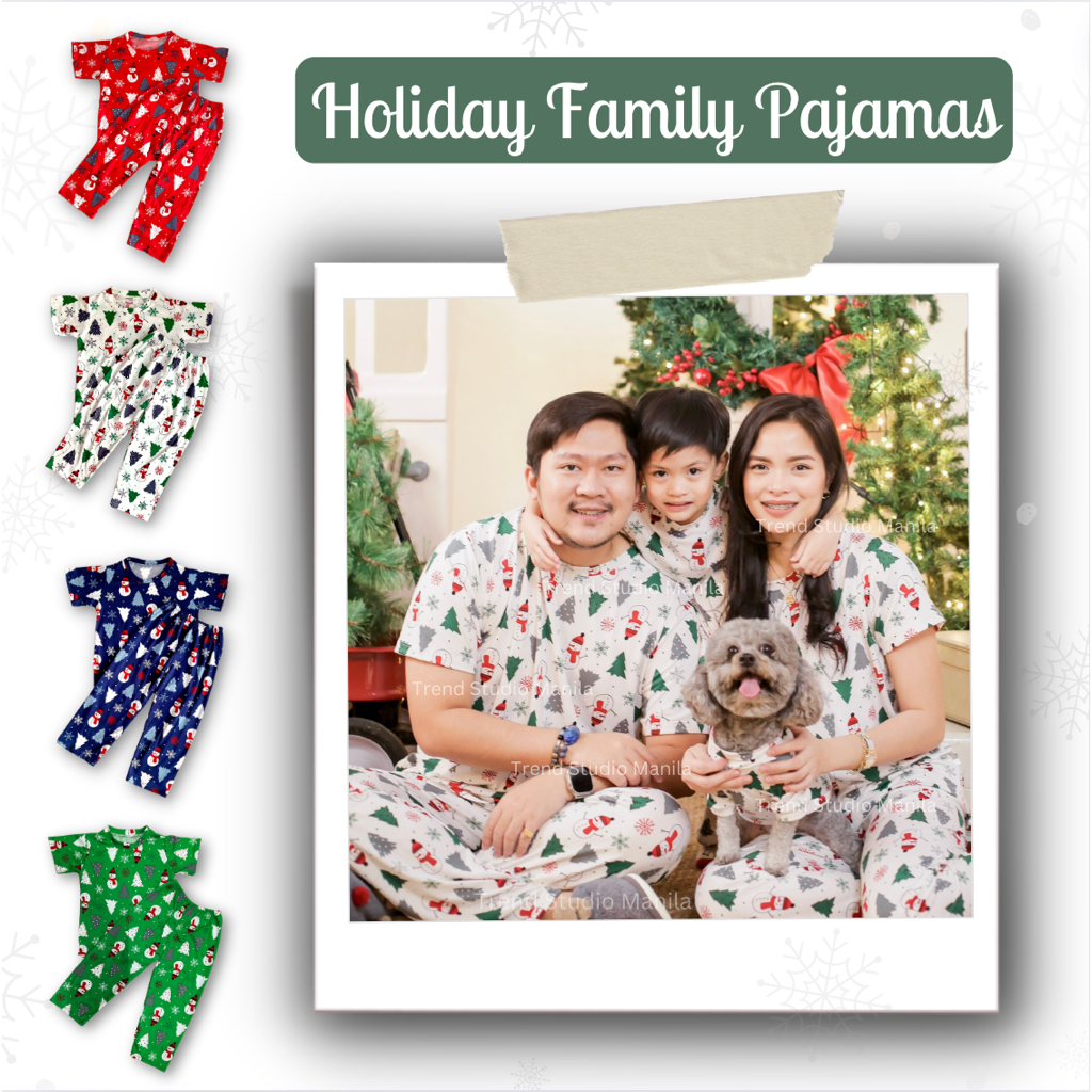 (HOLIDAY 2) Christmas Family Terno Pajama Family Outfit Dogs / Hearts ...