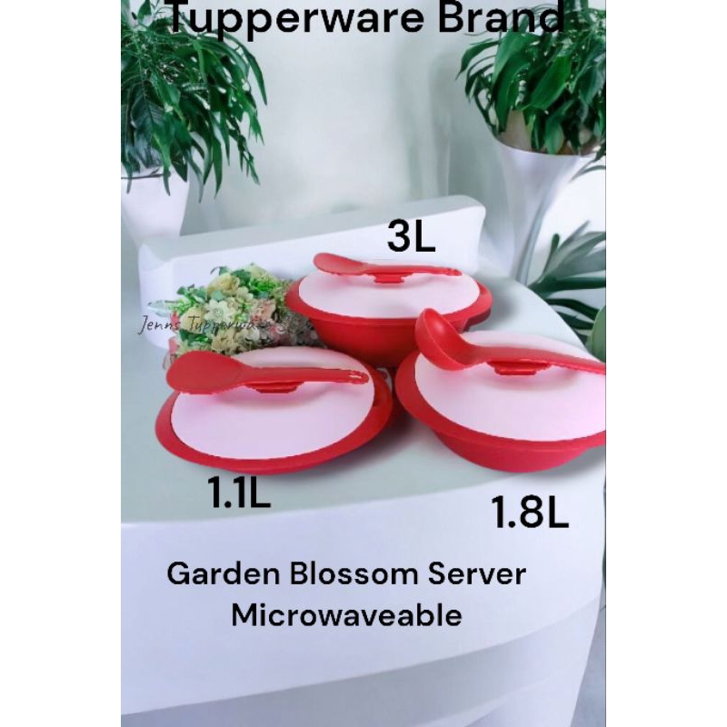 Tupperware Garden Blossom Server Set of 3L Rice Server/1.8L Soup Server ...