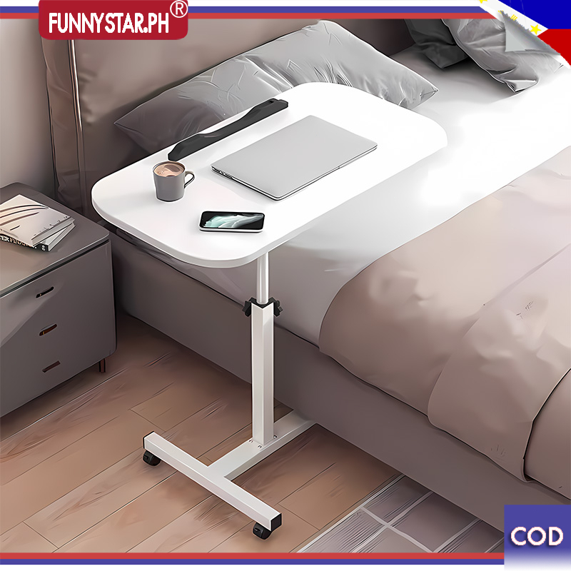 ️Foldable Bedside Table Computer Table Bedroom Study Table with Wheels ...
