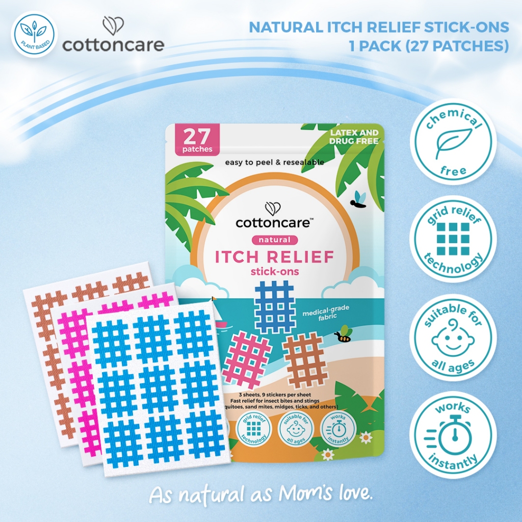 CottoncareTM (27pcs) Itch Relief Stick Ons Patch Mosquito Insect Bite ...