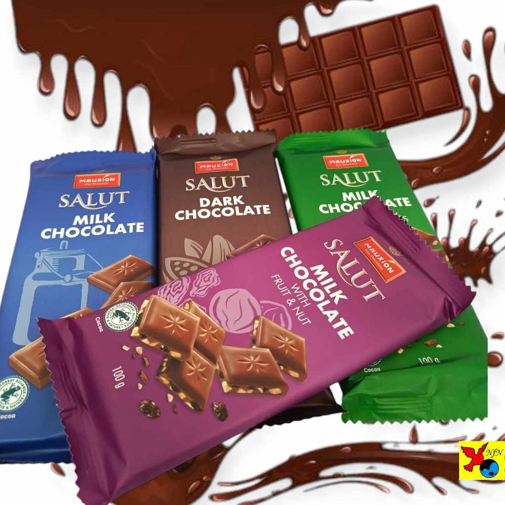 Mauxion Fine Chocolate SALUT (Milk, Dark,w/Hazelut & w/ Fruits & Nut Chocalate) | Shopee Malaysia