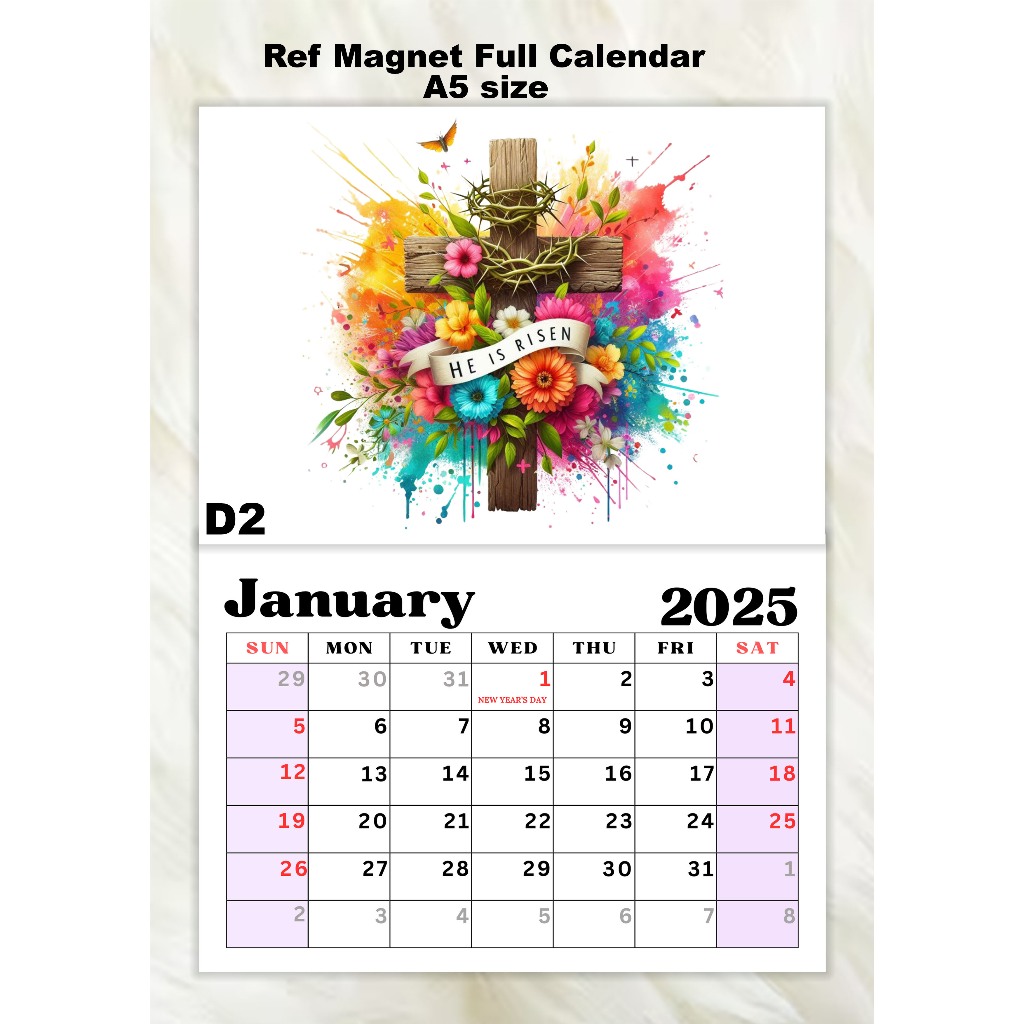 Ref Calendar Full Magnet A5 size YEAR 2025 | Shopee Malaysia