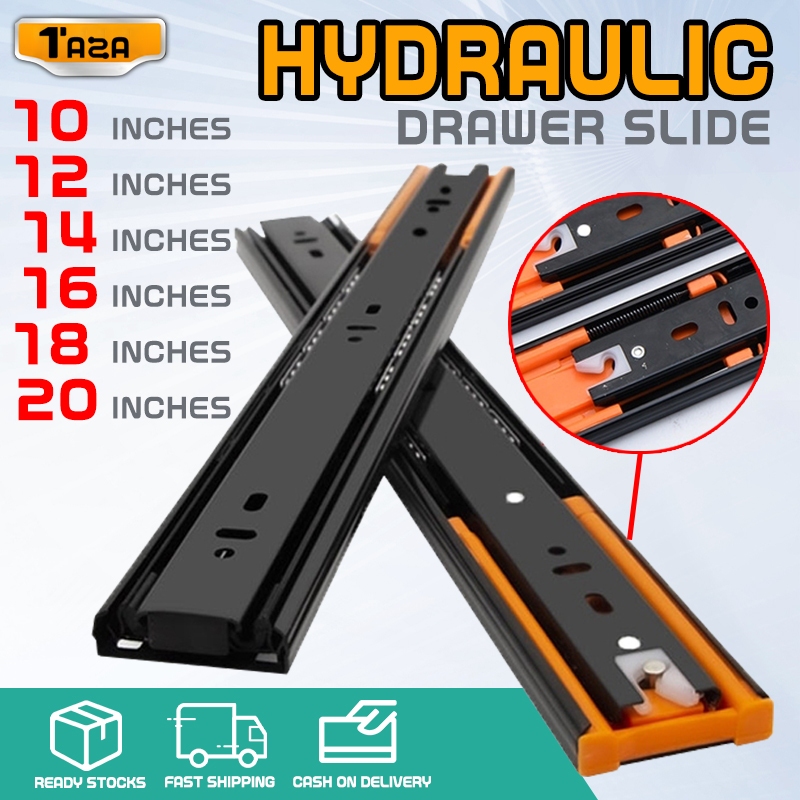 (Per Pair)Hydraulic Drawer Guid Rail Drawer Guide Soft Close Full ...
