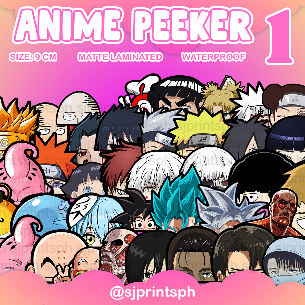 [PART 1] Anime Peeking Stickers| Waterproof laminated vinyl | Aquaflask ...
