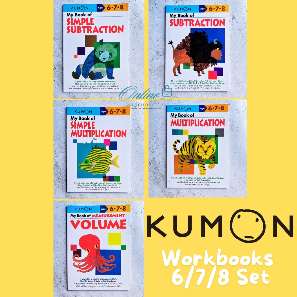 Kumon Math Set for Ages 6/7/8 [Set of 5 Workbooks] | Shopee Malaysia