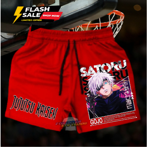 JUJUTSU KAISEN GOJO SATORU DRI FIT WALKING SHORTS FOR MEN | Shopee Malaysia