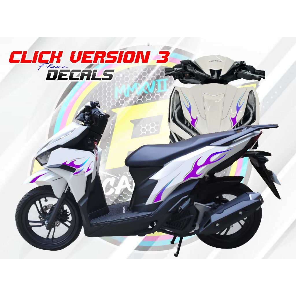 Honda Click Version 3 FLAME Decals-High Quality | Shopee Malaysia
